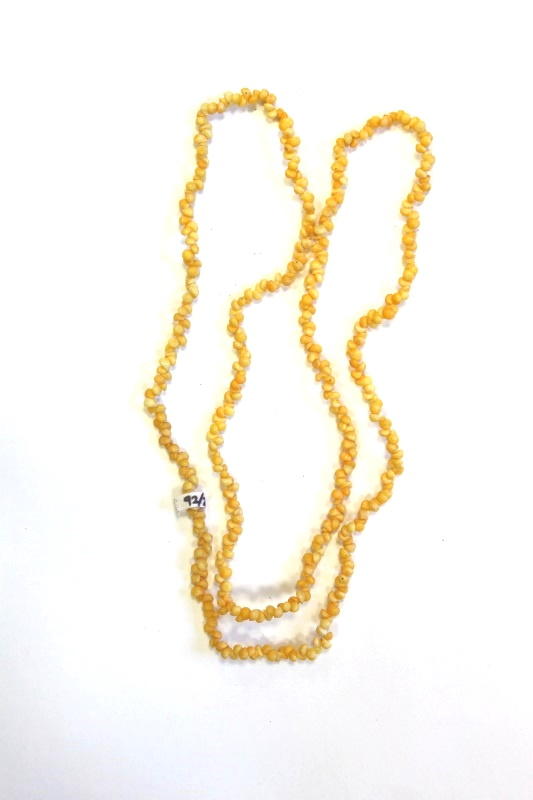Necklace from the Cook Islands c.1960s, made of yellow coloured snail ...