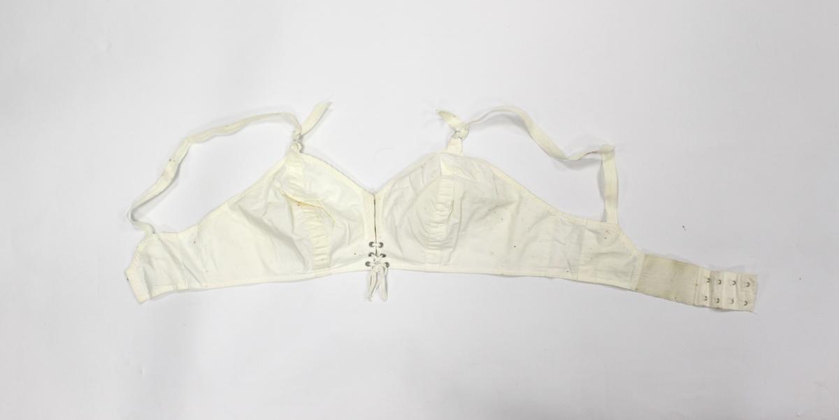 White cotton maternity bra c.1950s, Bendon brand. - Te Manawa